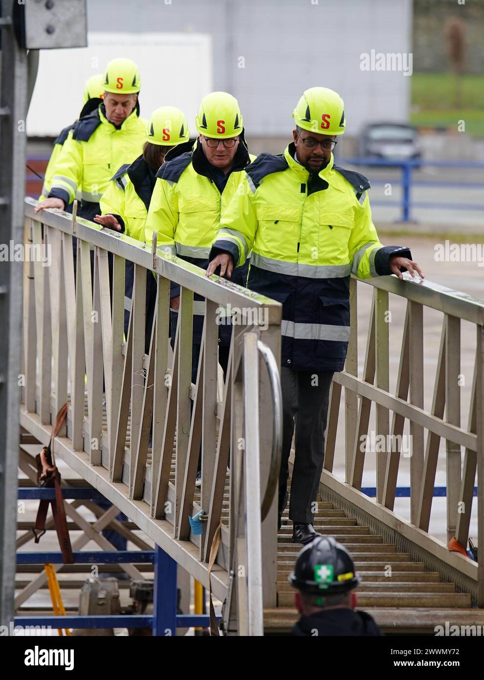(right to left) new Welsh First Minister Vaughan Gething, Labour leader ...