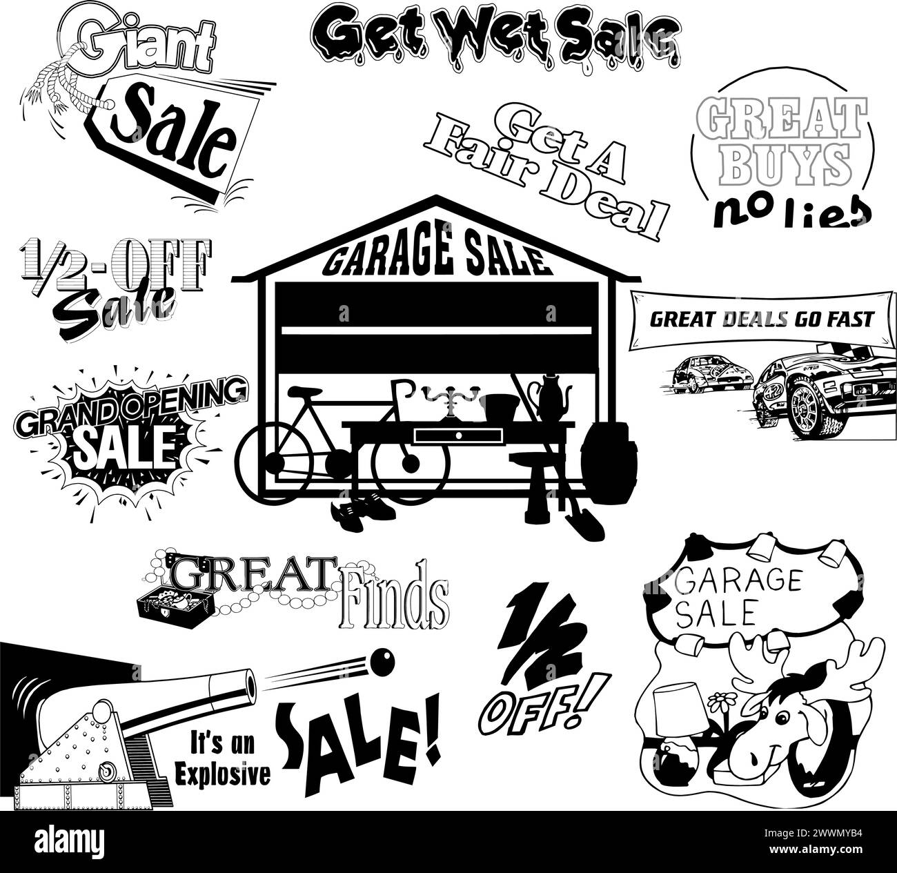 Sales labels icons set, marketing vector pictograms collection Stock ...