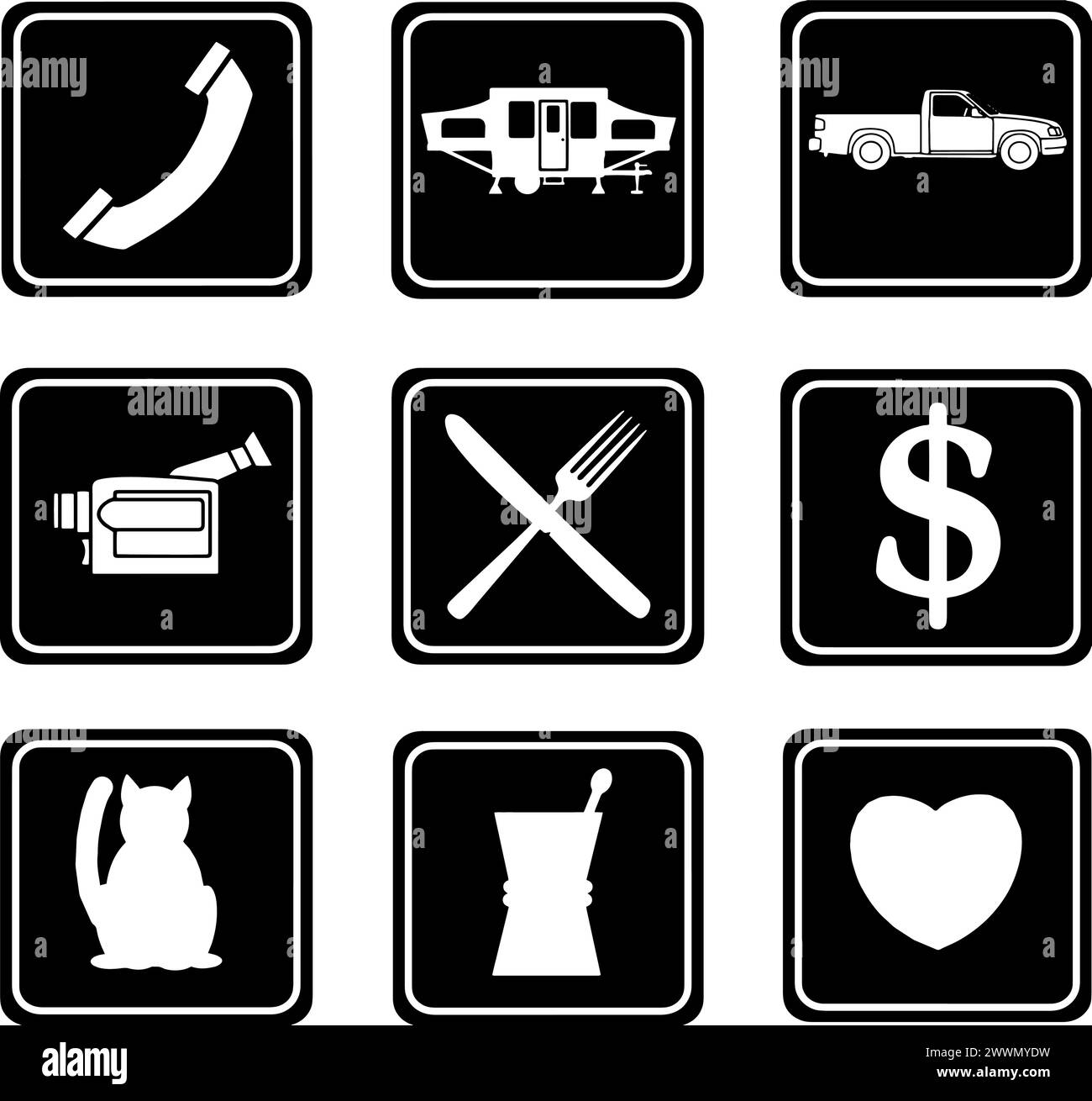 Ads and classifieds icons set, advertisement vector pictograms ...