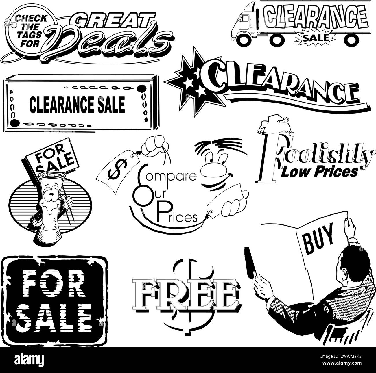 Sales Labels Icons Set Marketing Vector Pictograms Collection Stock