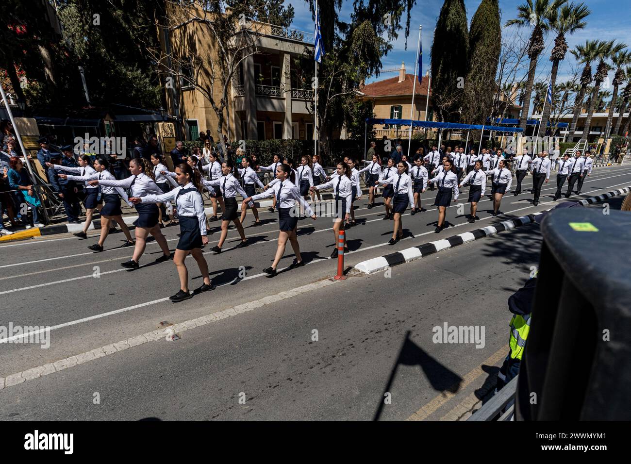 Nicosia, Nicosia, Cyprus. 25th Mar, 2024. The student parade for the ...