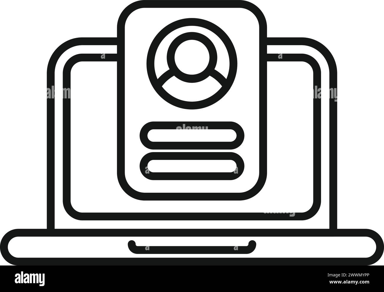 Laptop user access icon outline vector. Two factor authentication ... Laptop user access icon outline vector. Two factor authentication ...
