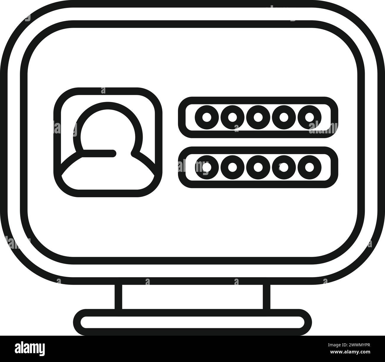 Strong password computer screen Black and White Stock Photos & Images - Alamy
