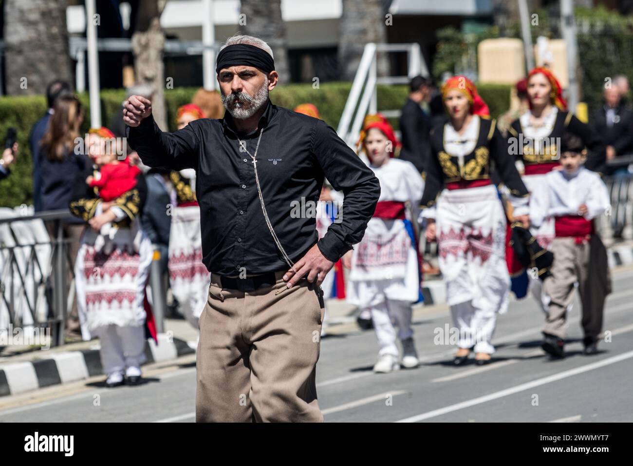 Nicosia, Nicosia, Cyprus. 25th Mar, 2024. The student parade for the ...