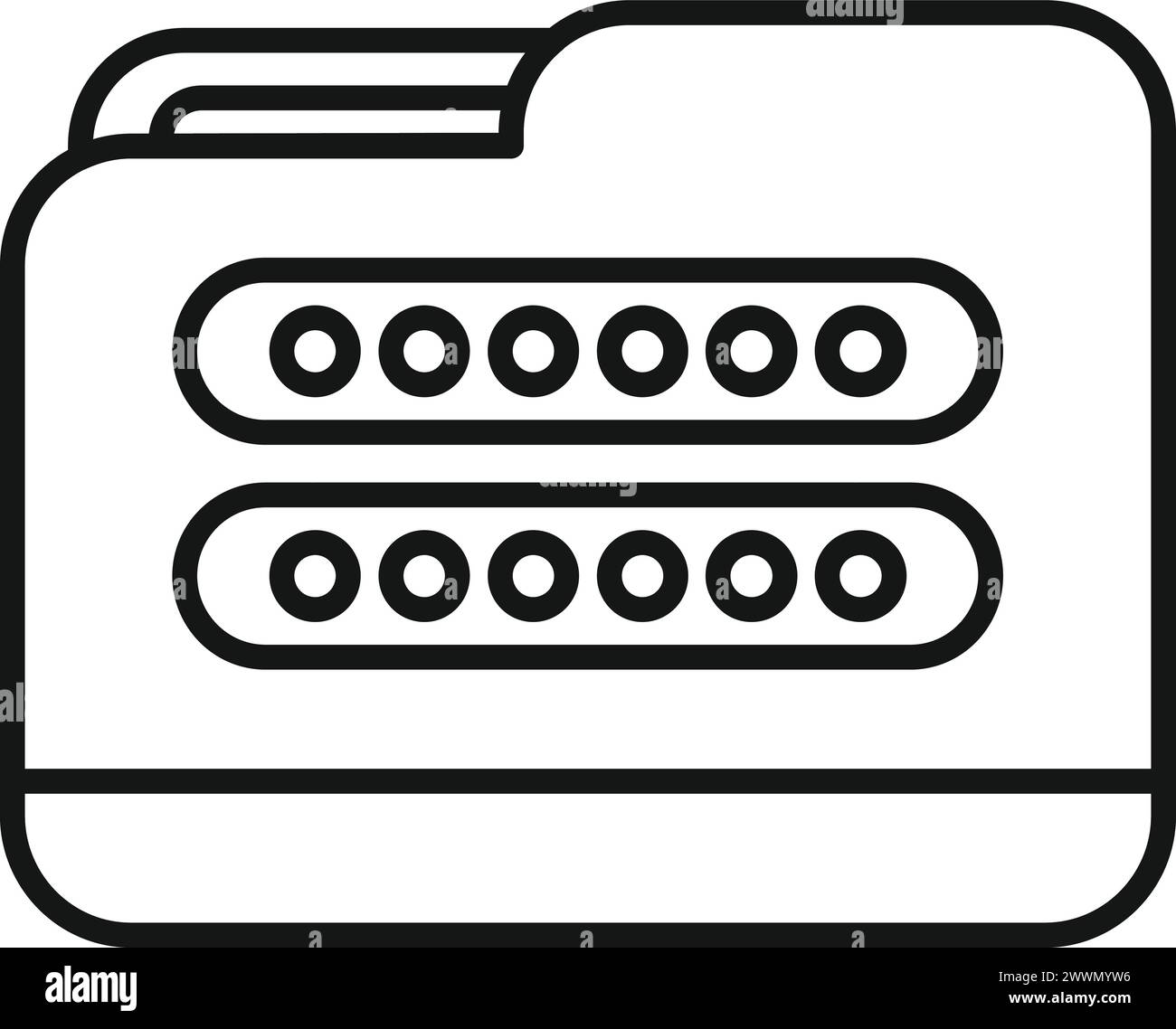 Access folder passcode icon outline vector. Id process account. Screen ...