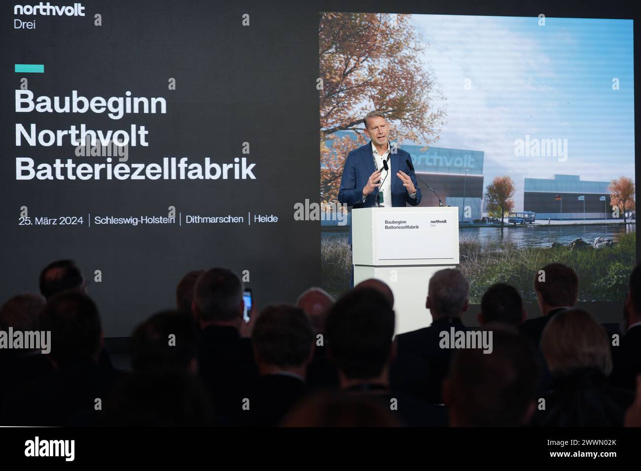 Hedwigenkoog, Germany. 25th Mar, 2024. Peter Carlsson, CEO of Northvolt ...