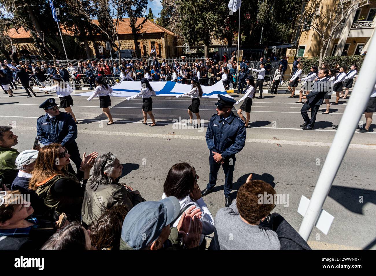 Nicosia, Cyprus. 25th Mar, 2024. The student parade for the 203rd year ...
