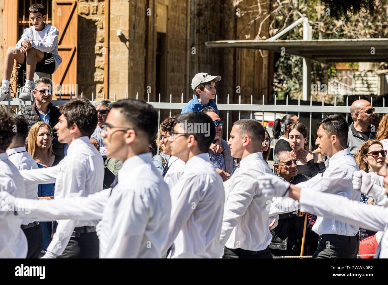 Nicosia, Cyprus. 25th Mar, 2024. The student parade for the 203rd year ...