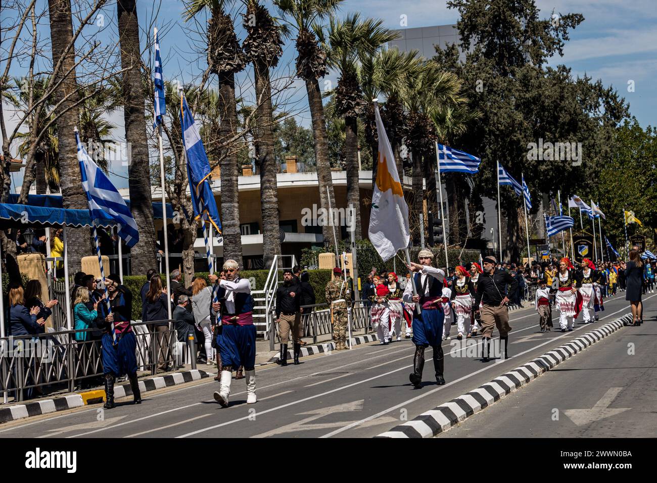 Nicosia, Cyprus. 25th Mar, 2024. The student parade for the 203rd year ...