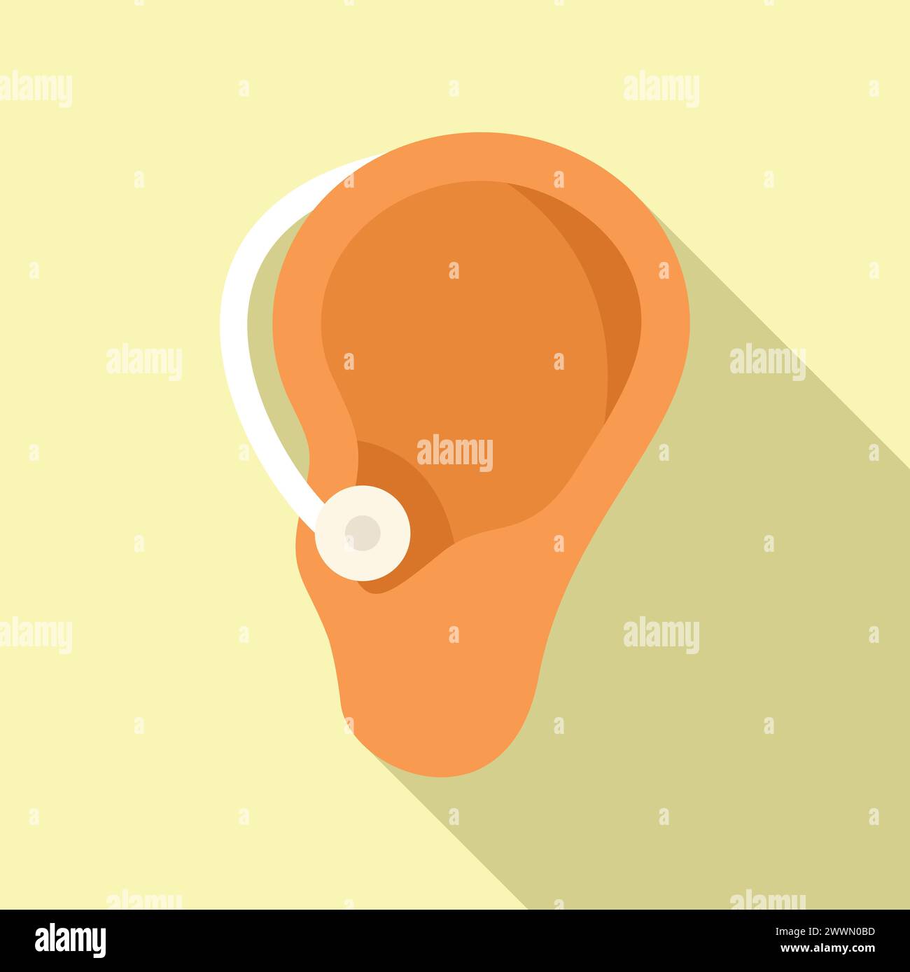Digital hearing device icon flat vector. Social acoustic implant ...