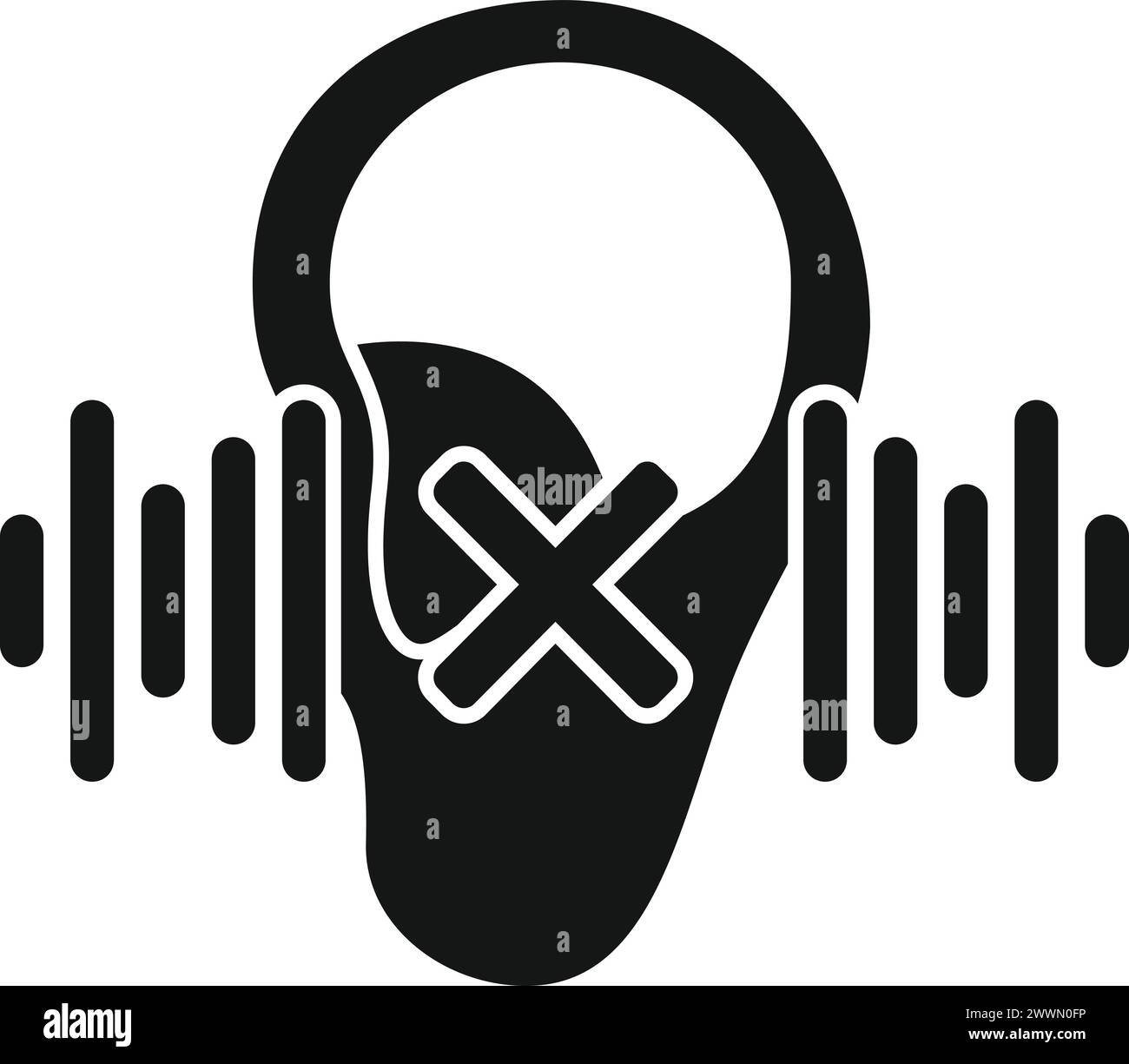 Ear deafness icon simple vector. Hearing aid help. Method sign ...