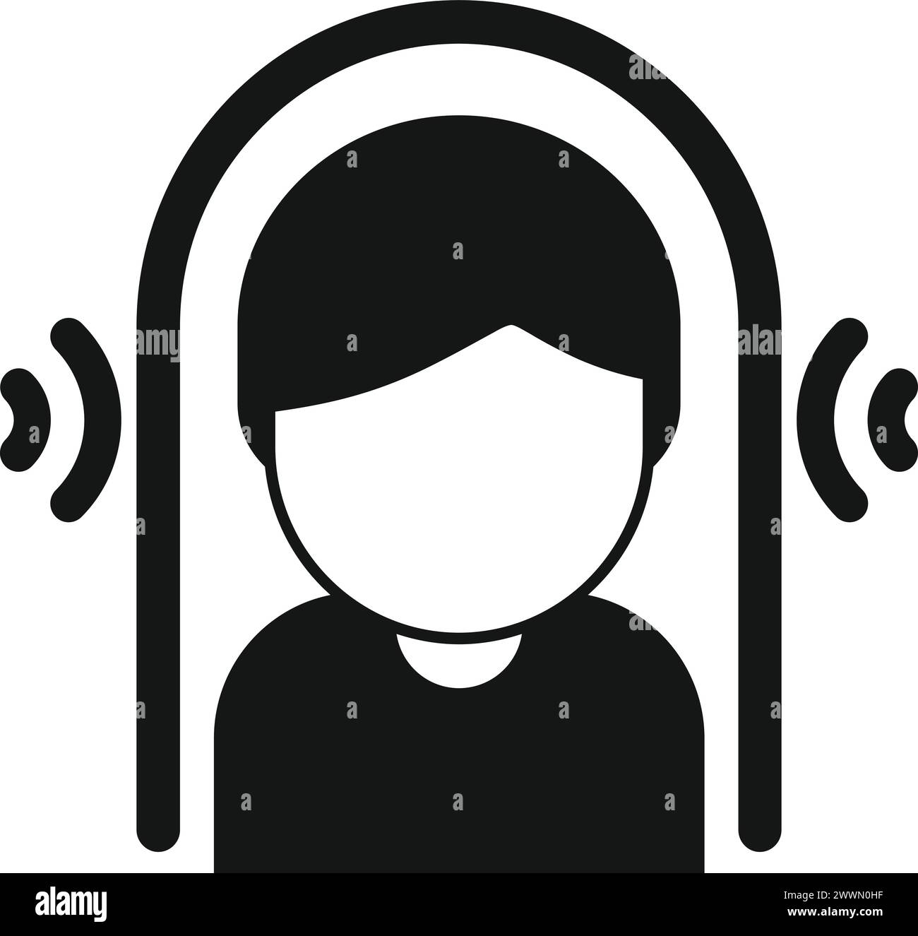 Person loss hearing icon simple vector. Sign ear age. Acoustic disabled ...