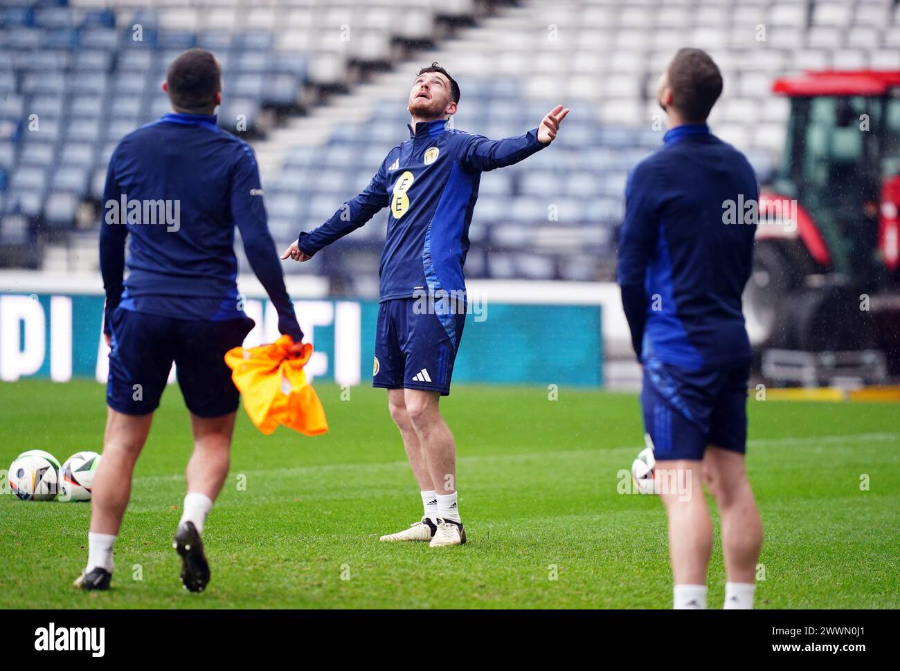 Scotland's Andrew Robertson during a training session at Hampden Park ...