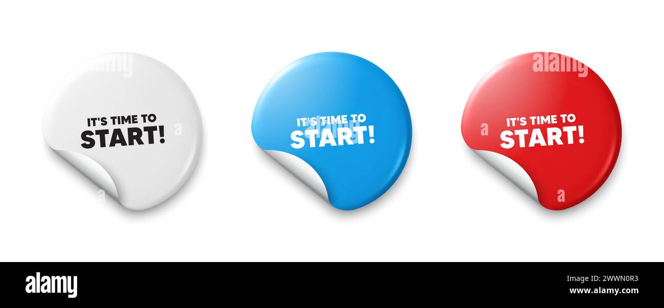 It is time to start symbol. Special offer sign. Price tag stickers ...
