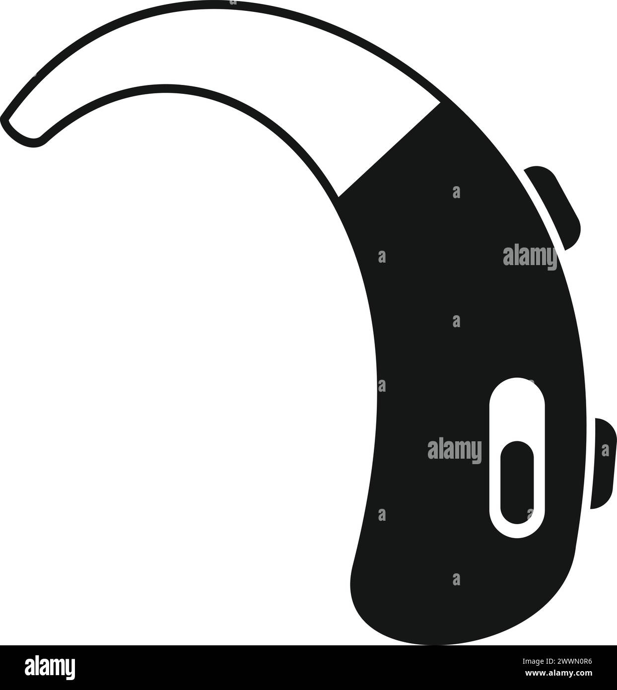 Small hearing aid icon simple vector. Mute social health. Learning ...