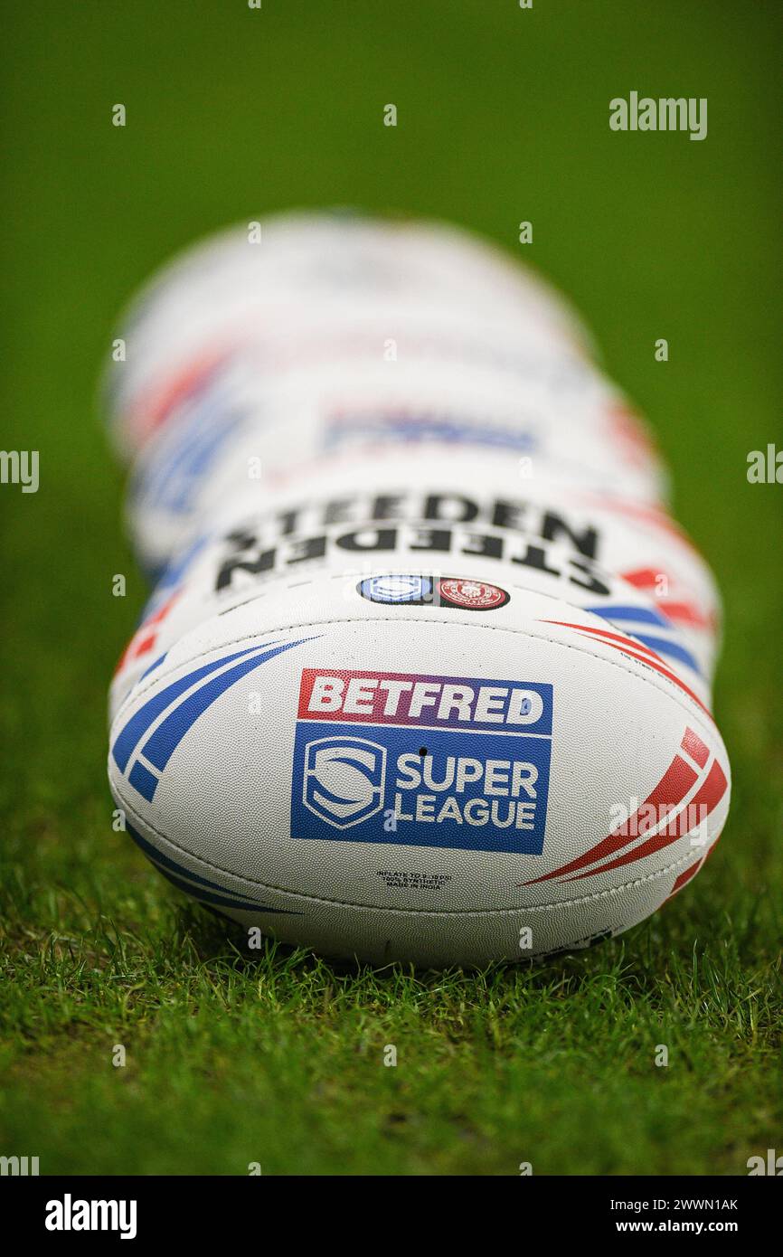 Wigan, England - 22nd March 2024 Wigan Warriors rugby Ball, general ...