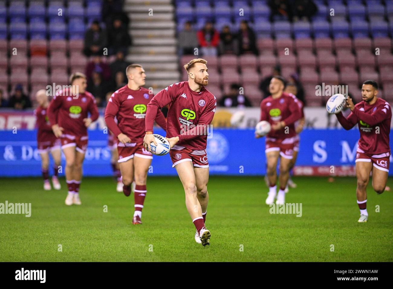 Wigan, England - 22nd March 2024 Adam Keighran of Wigan Warriors during ...