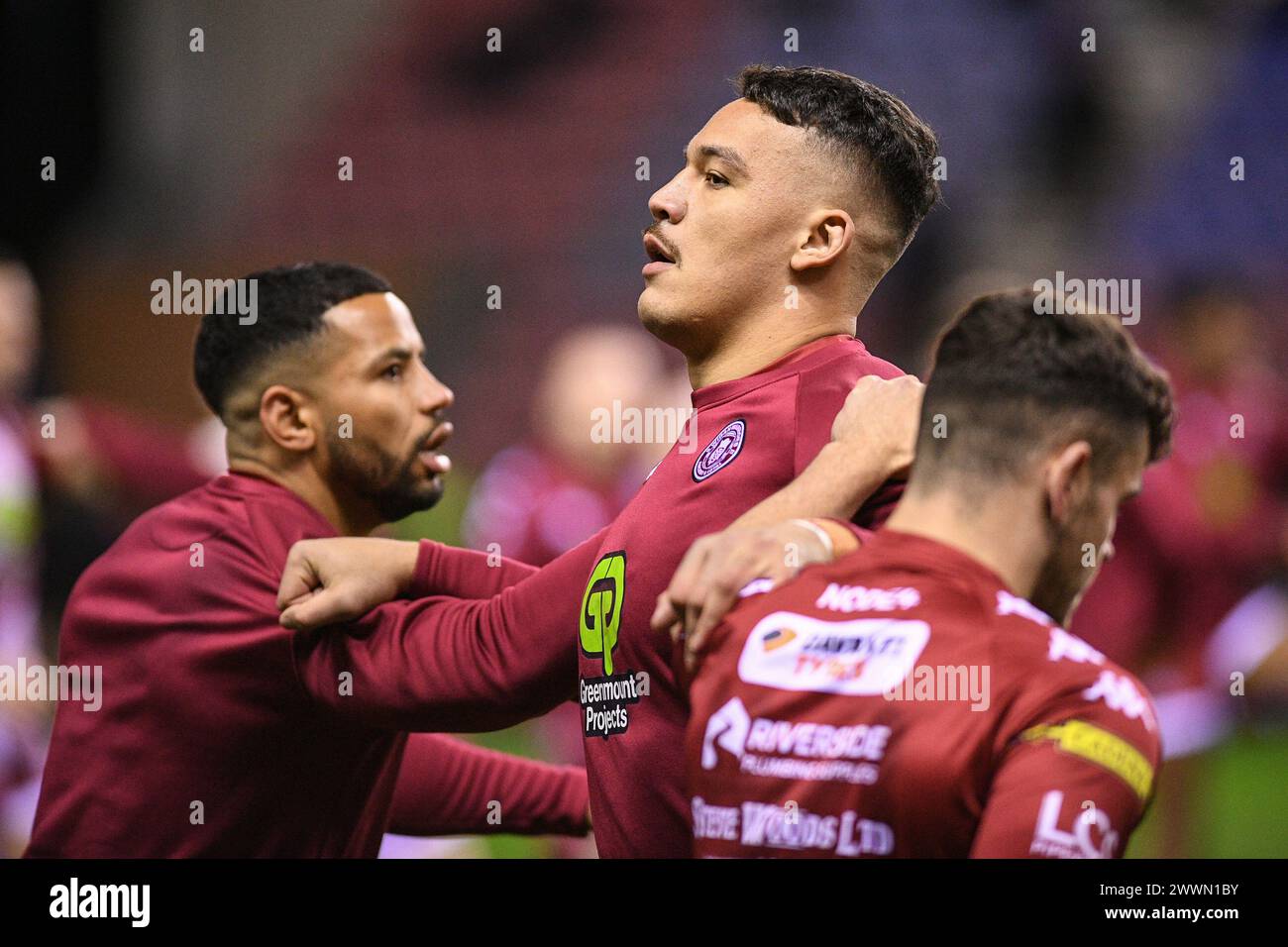 Wigan, England - 22nd March 2024 Patrick Mago of Wigan Warriors. Rugby ...