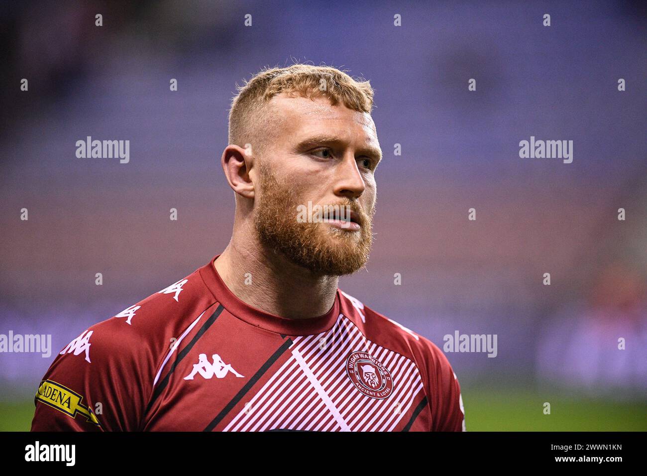 Wigan, England - 22nd March 2024 Luke Thompson of Wigan Warriors. Rugby ...