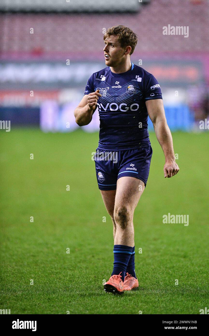 Wigan, England - 22nd March 2024 Evan Hodgson of Sheffield Eagles ...