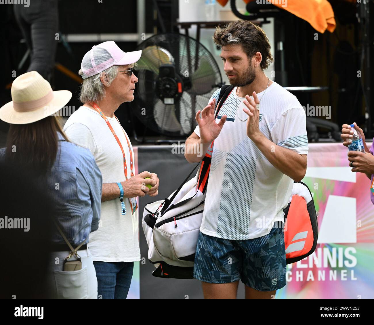 Jon Bon Jovi, his wife Dorothea Hurley and Cameron Norrie are seen ...