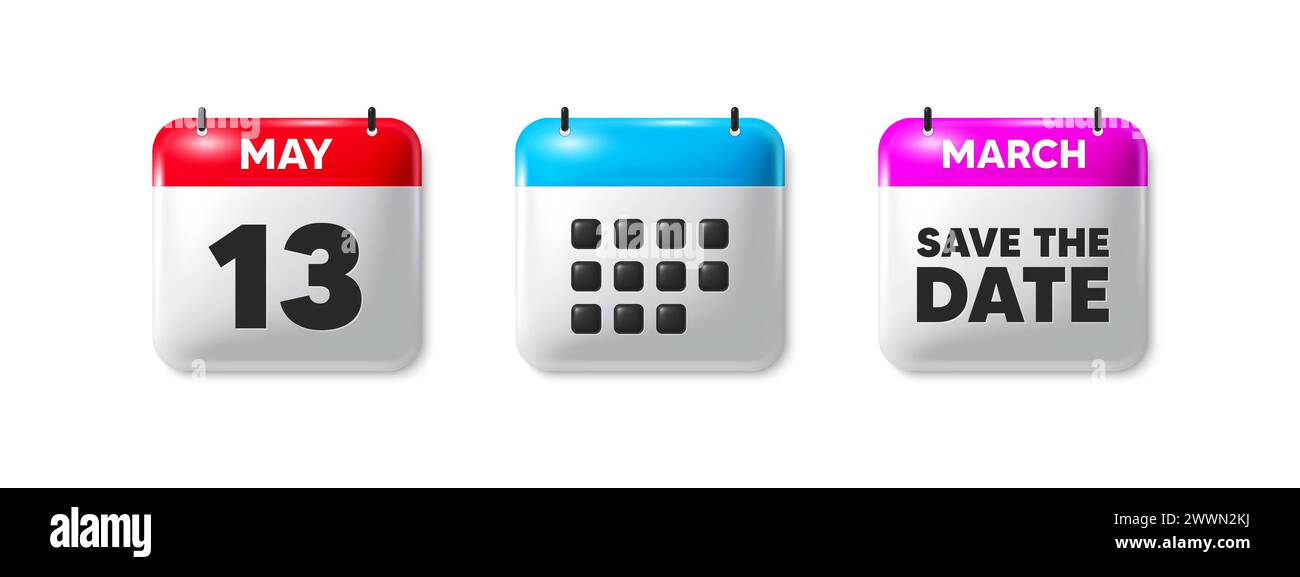 13th day of the month icon. Calendar save the date 3d icon. Event ...