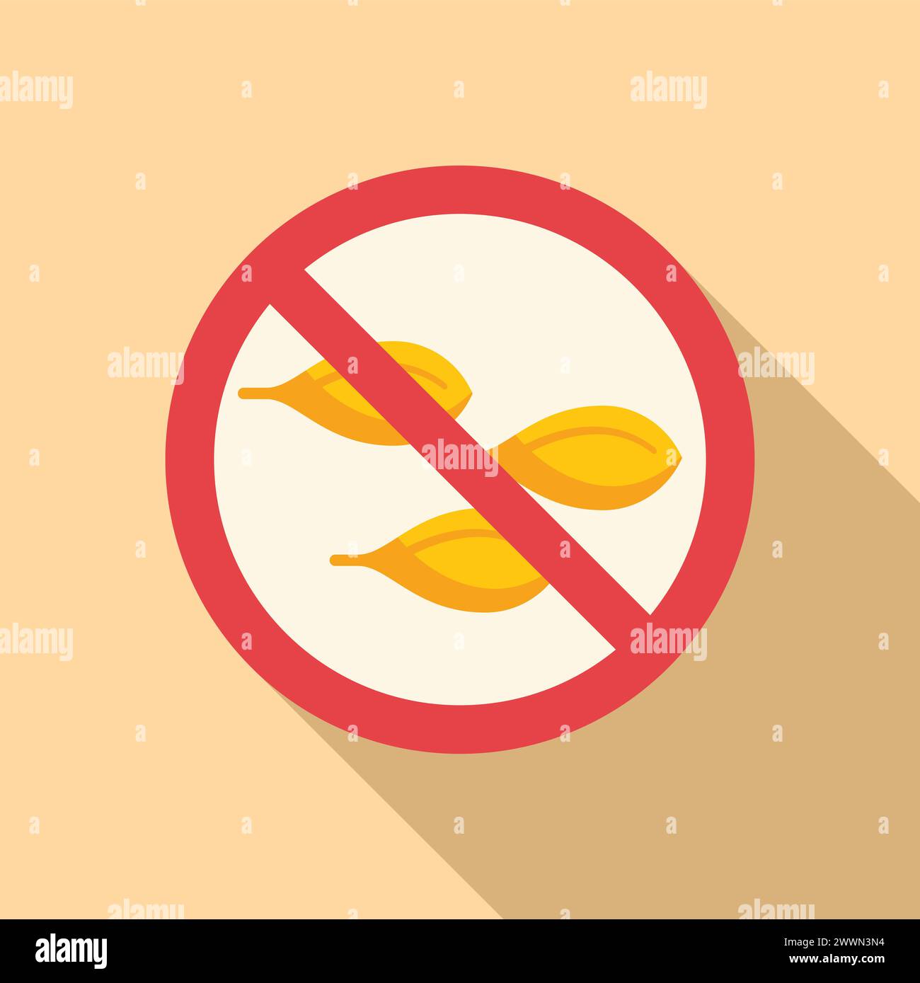 Restricted grains food icon flat vector. Gluten intolerance. Organic ...