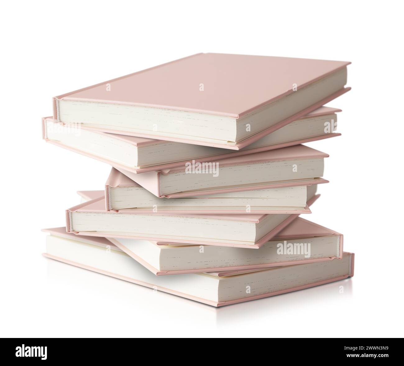 stack of books isolated on white background Stock Photo - Alamy