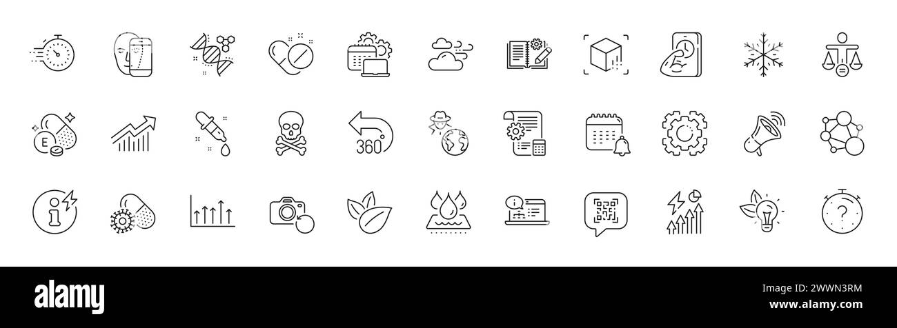 Medical pills, Windy weather and Quiz line icons. For web app, printing. Line icons. Vector ...