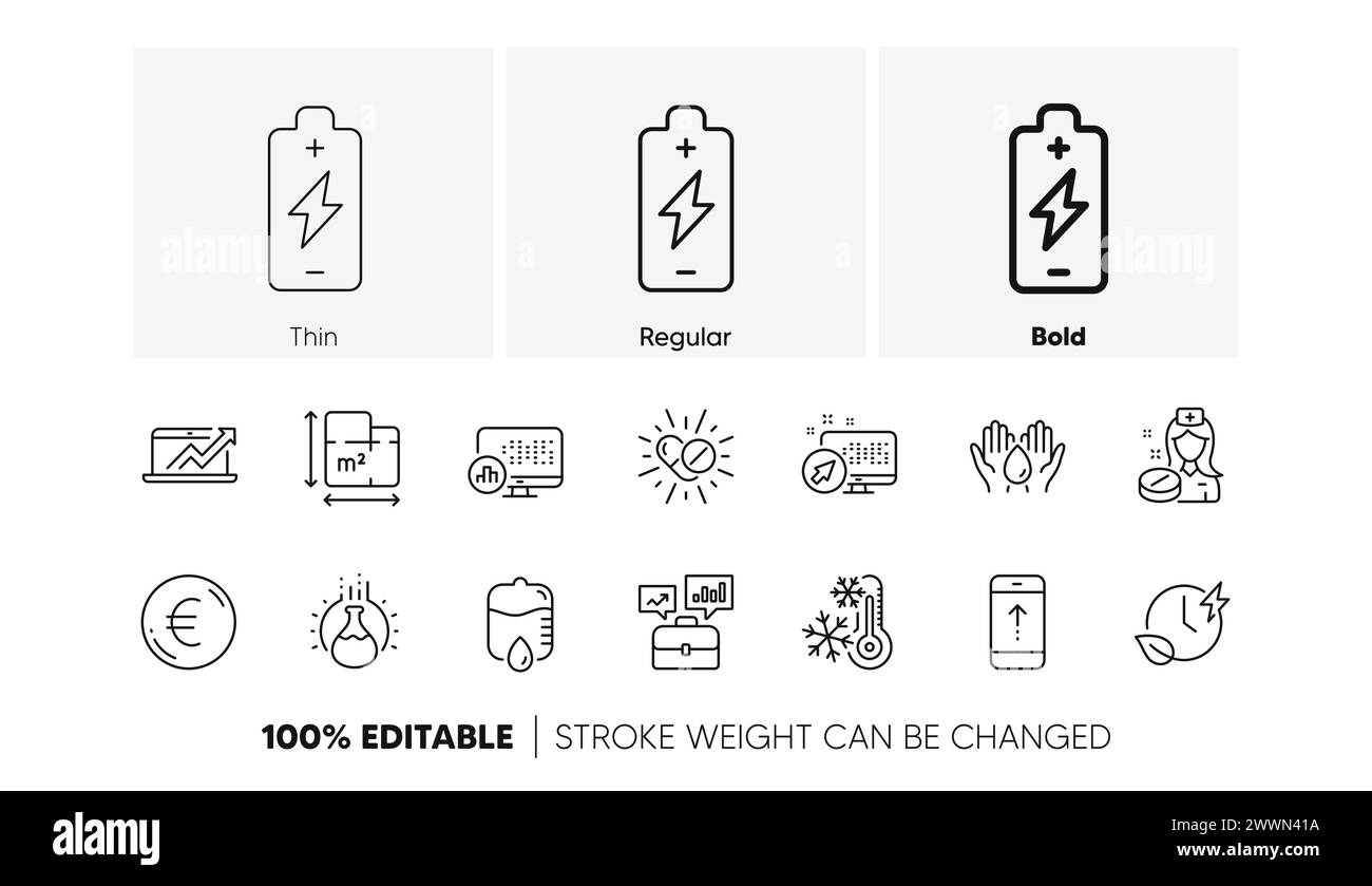 Nurse, Swipe up and Web system line icons. For web app, printing. Line icons. Vector Stock ...