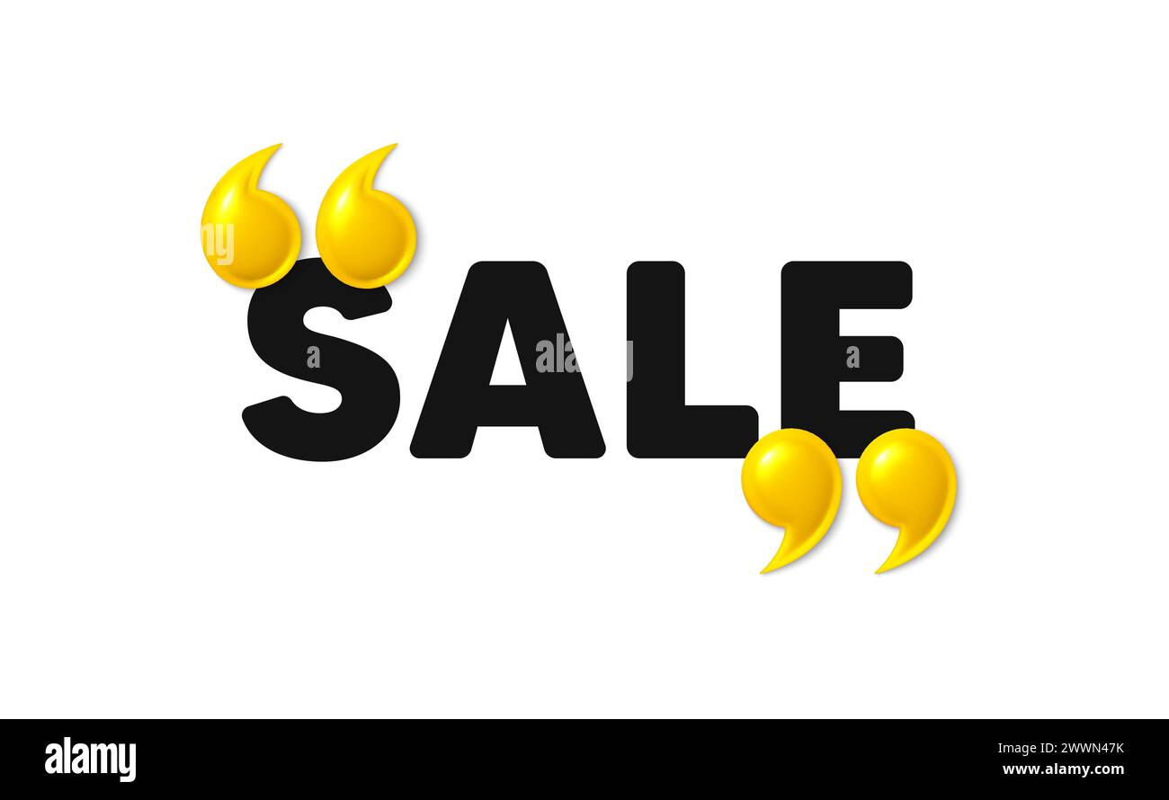Sale symbol. Special offer price sign. 3d quotation marks. Vector Stock ...