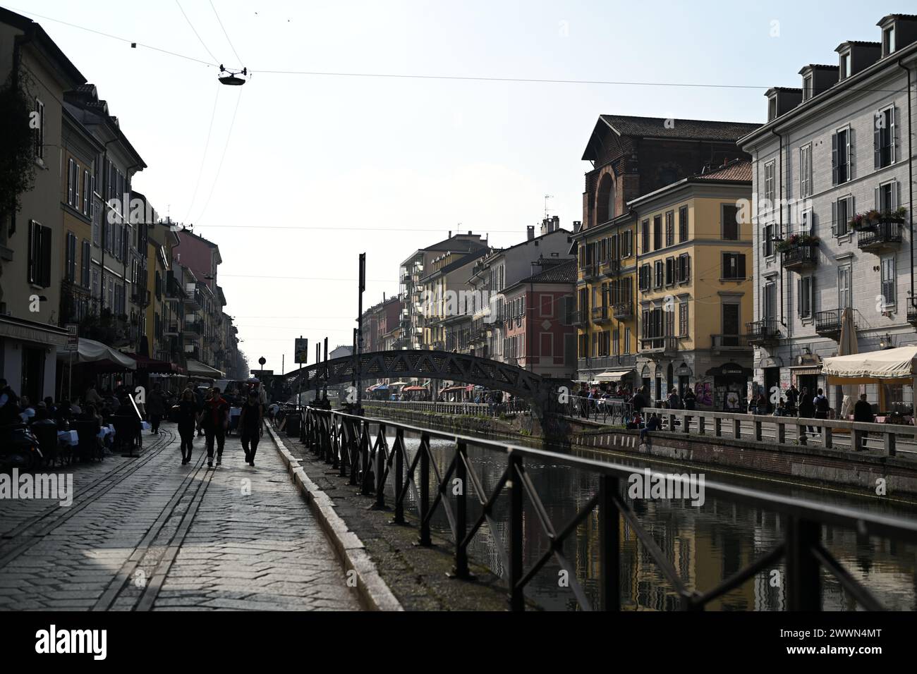 Navigli canal district Milan / Milano - Italy Stock Photo - Alamy