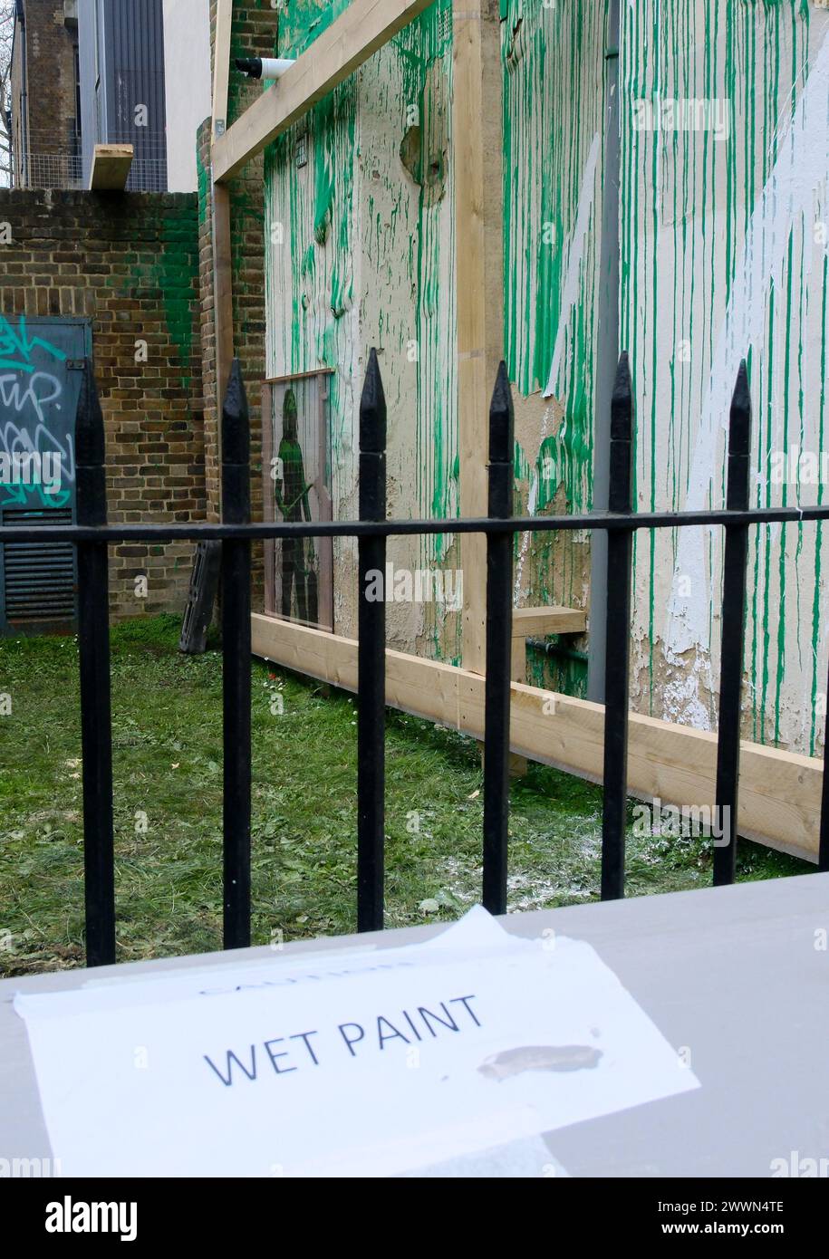 Hornsey, London, UK. 25th Mar 2024. The 'Banksy' tree artwork in ...