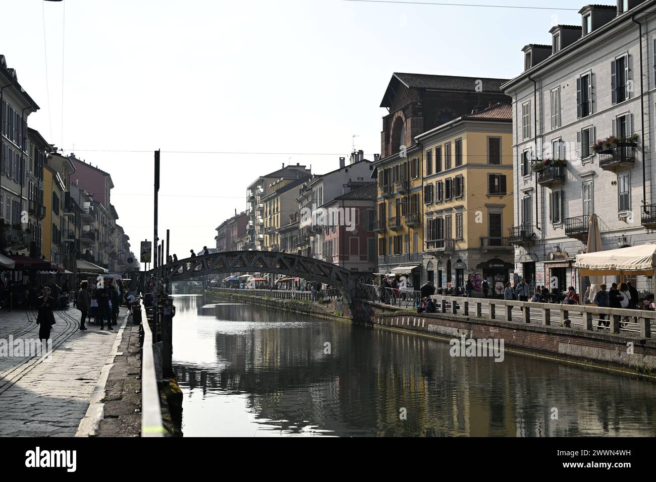 Navigli canal district Milan / Milano - Italy Stock Photo - Alamy