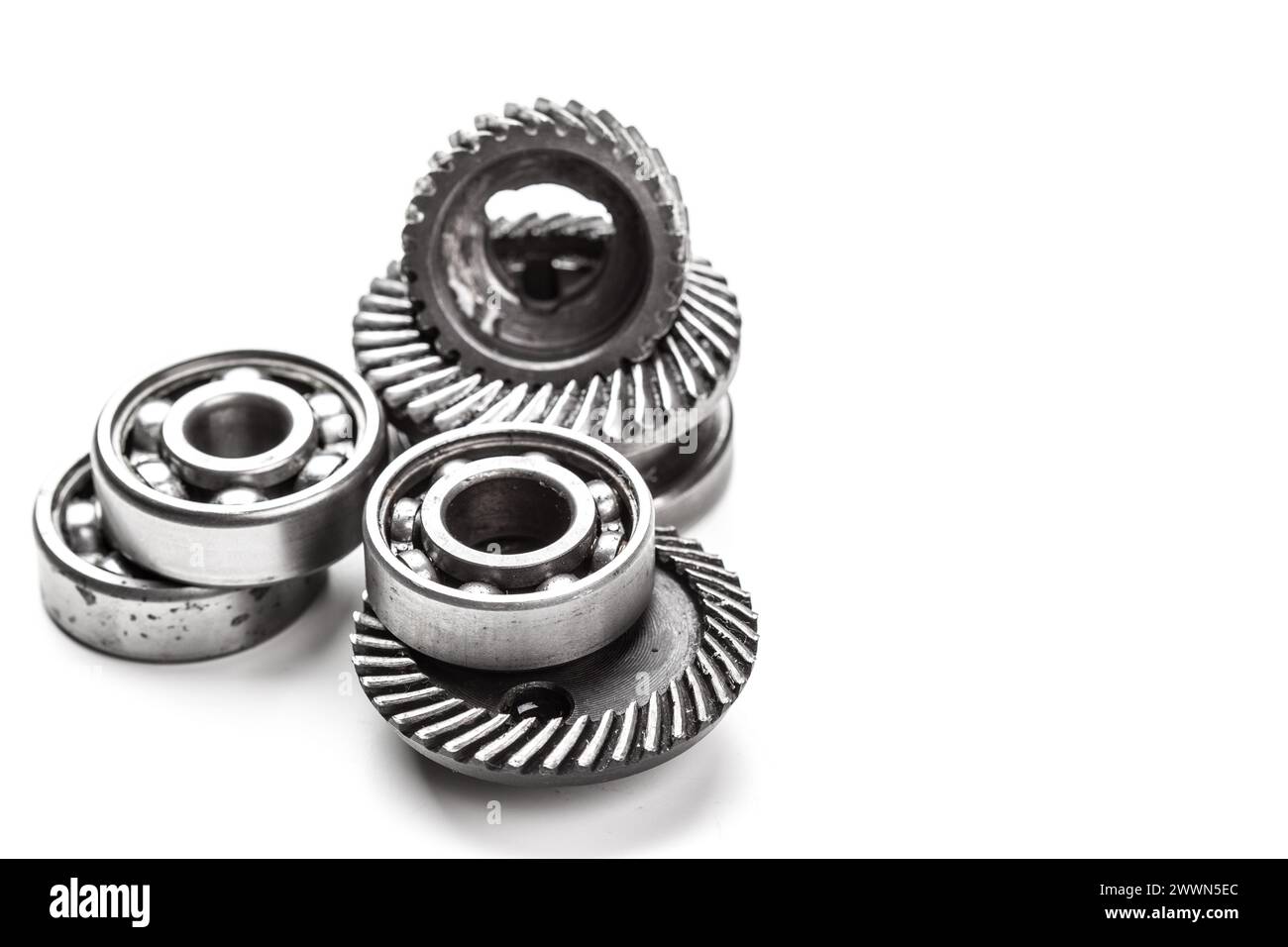 Gear metal wheels, isolated on white background Stock Photo - Alamy