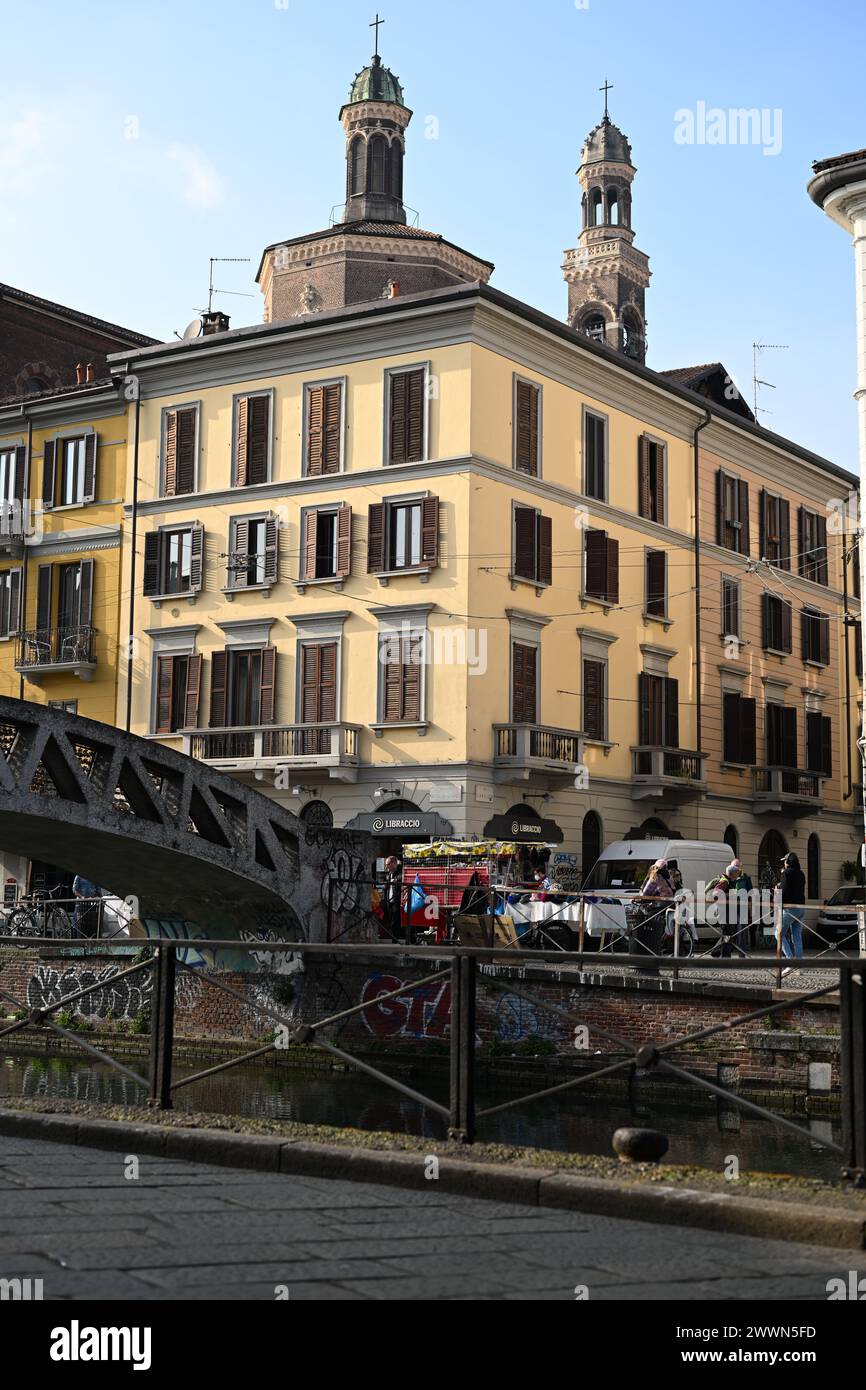 Navigli canal district Milan / Milano - Italy Stock Photo - Alamy