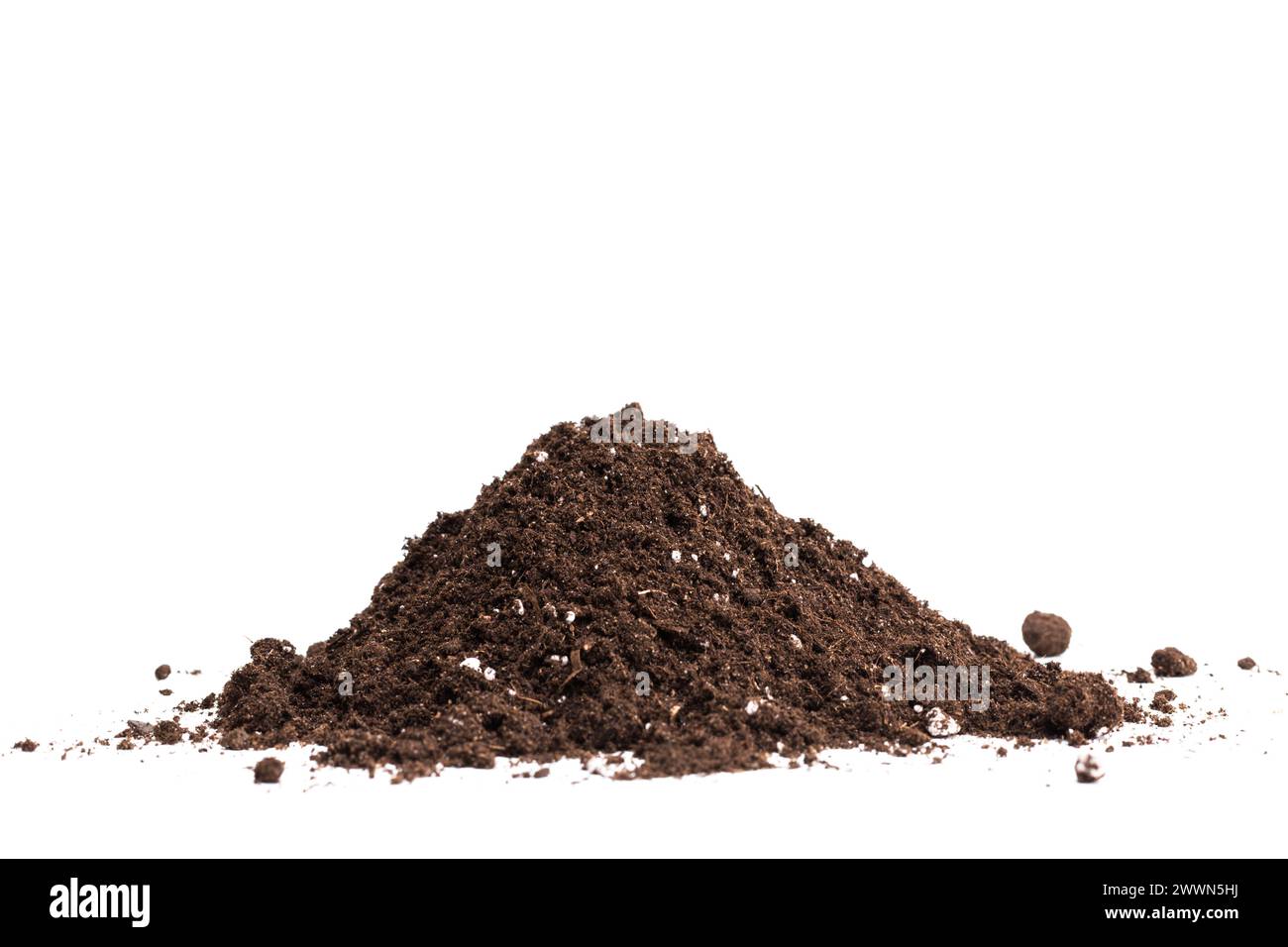 Soil or dirt section isolated on white background Stock Photo - Alamy