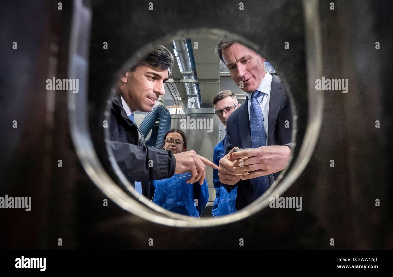 Prime Minister Rishi Sunak during a visit to BAE Systems, Submarines ...