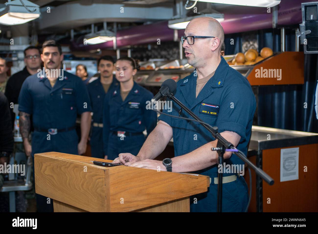 240216-N-YX844-1018 YOKOSUKA, Japan (Feb. 16, 2024) Lt. Jacob Meyer, a ...