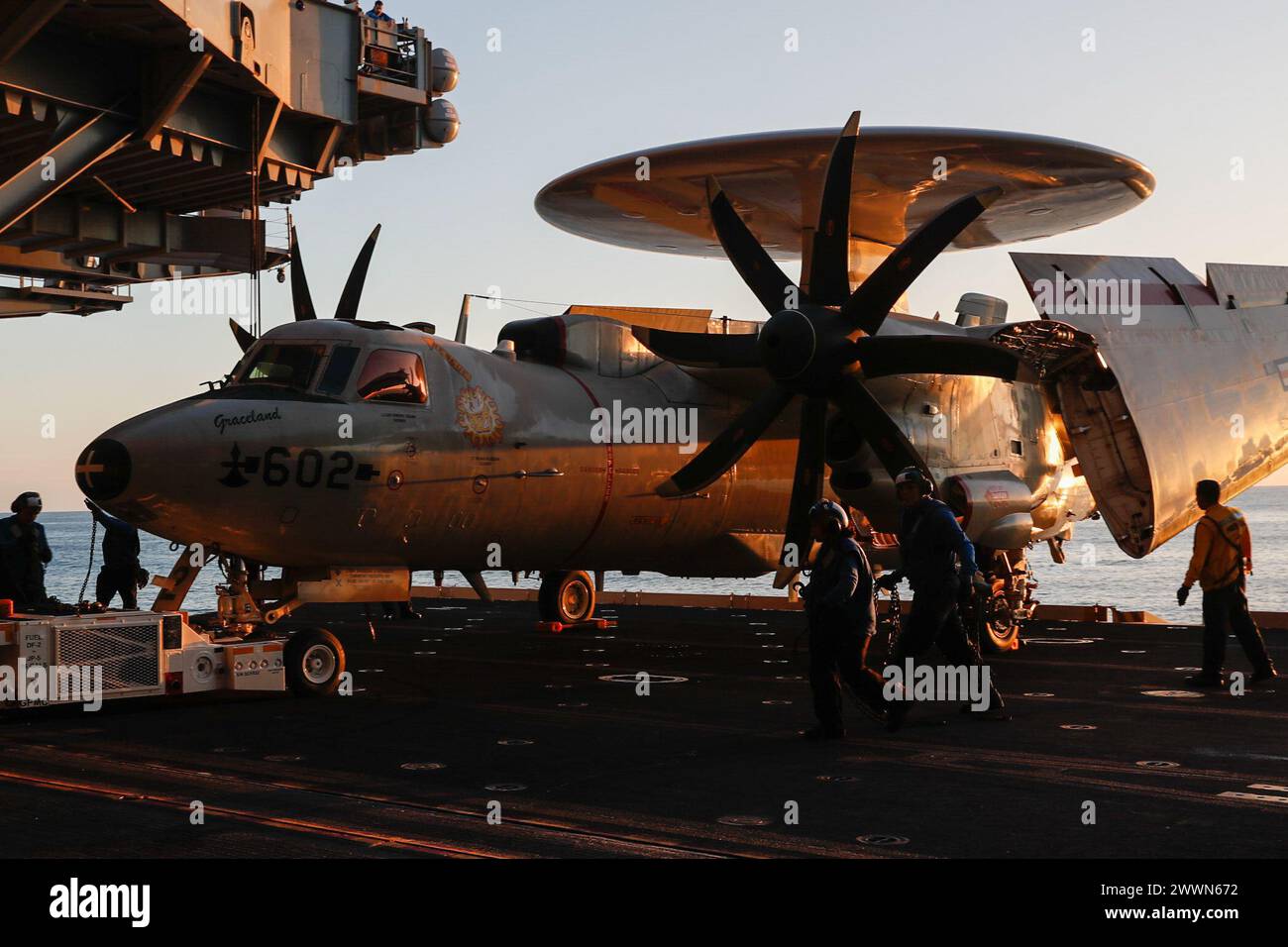 Sailors assigned to air department aboard Nimitz-class aircraft carrier ...