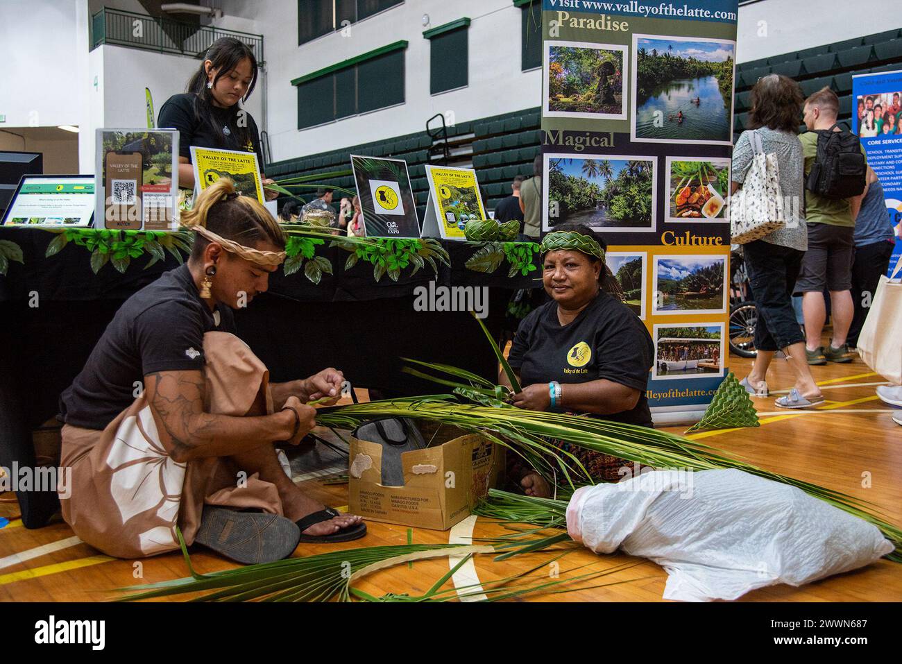 MANGILAO, Guam (Feb. 24, 2024) - Local weavers demonstrate their craft ...