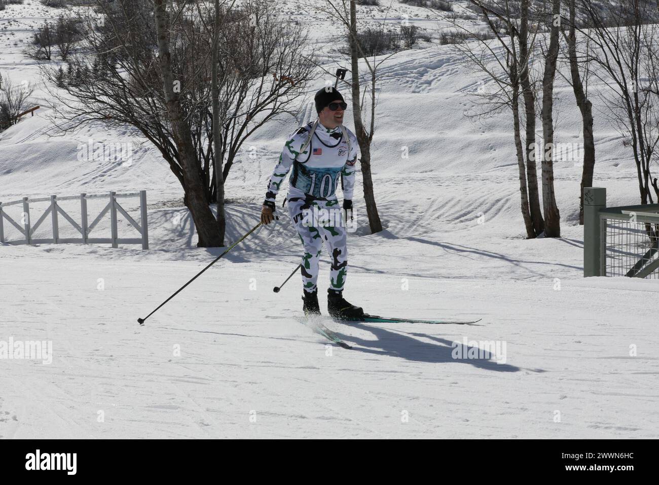 Joseph Finch, Vermont National Guard, skies during the skiing portion ...