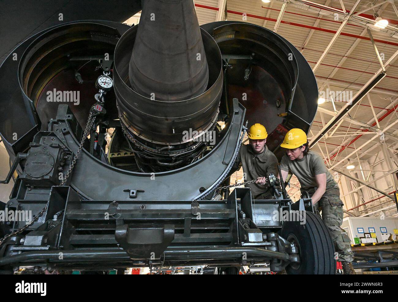 U.S. Air Force Airman 1st Class Sean Langlois, left, aerospace ...
