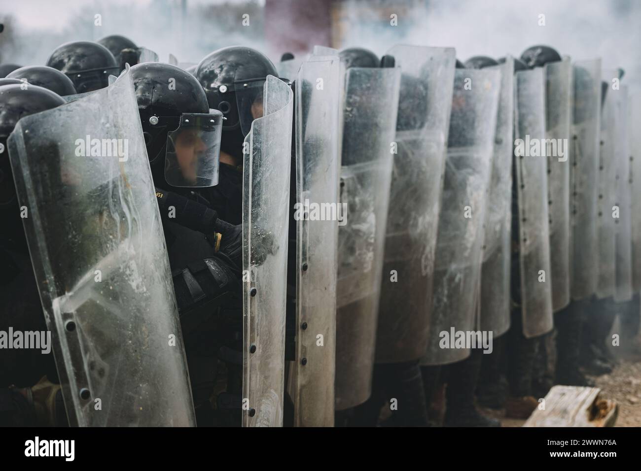 Albanian soldiers conduct Crowd Riot Control training during Exercise ...