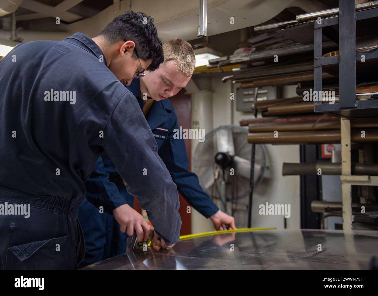 240213-N-SO660-1042 YOKOSUKA, Japan (Feb. 13, 2024) Hull Maintenance ...