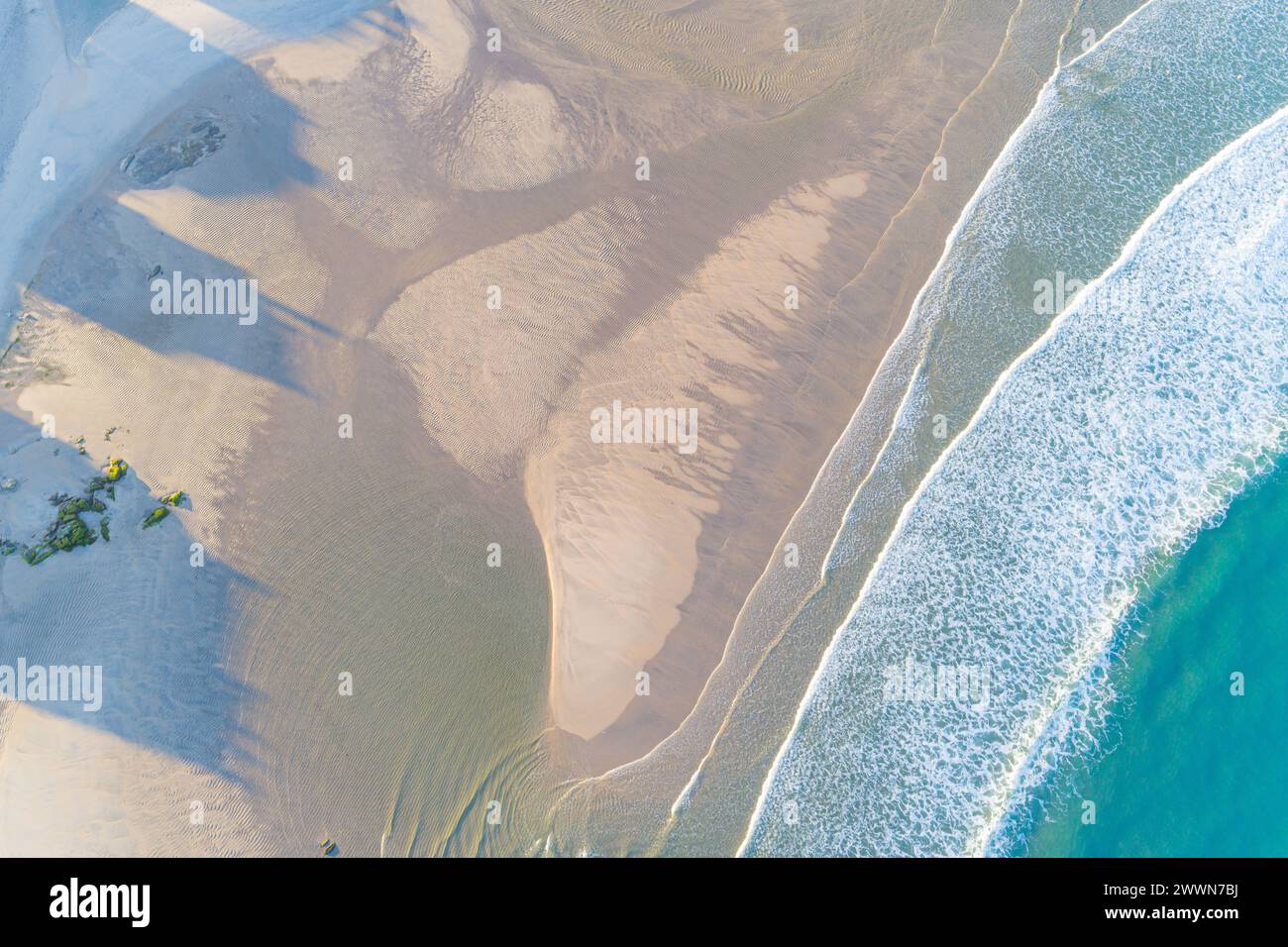 Aerial top view from drone of clean coastline under morning light Stock ...