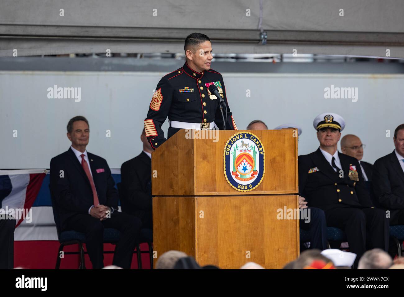 U.S. Marine Corps Sgt. Maj. Carlos A. Ruiz, the sergeant major of the Marine Corps, speaks ...
