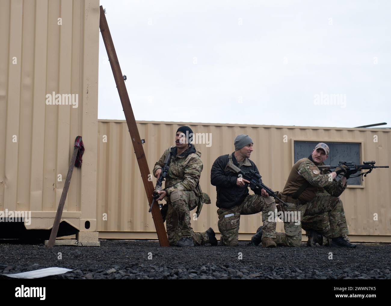 Members of the 116th Air Support Operations Squadron hold their ...