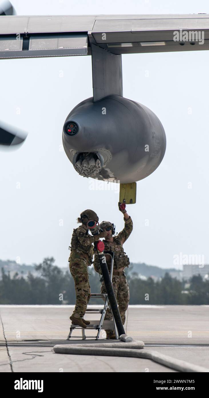 Two U.S. Air Force Airmen with the 1st Special Operations Squadron and ...