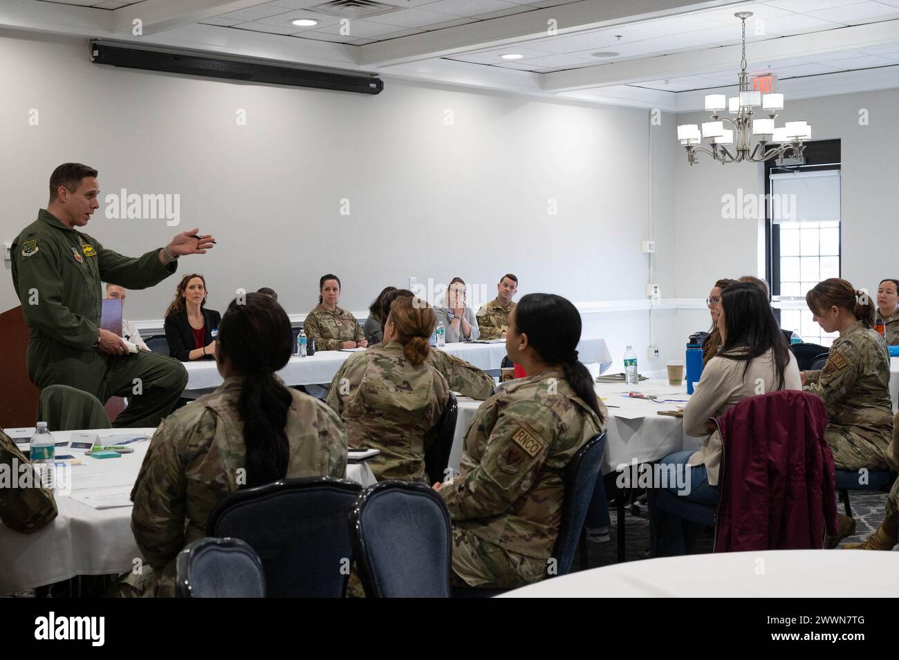 Col Brandon Tellez gives remarks at Sword Athena's Family Readiness ...